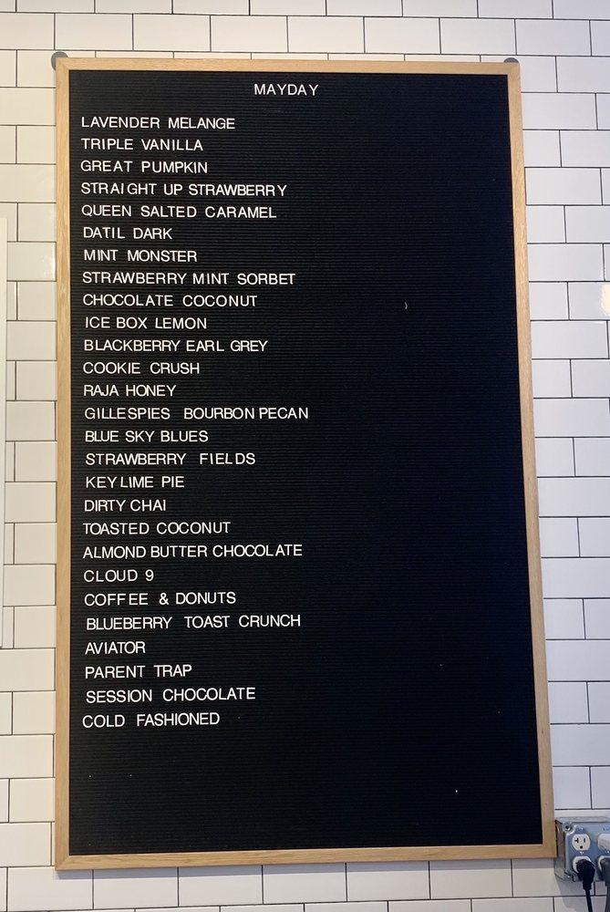 Menu at Mayday Ice Cream desserts, Jacksonville, 90 Riverside Ave Ste 605