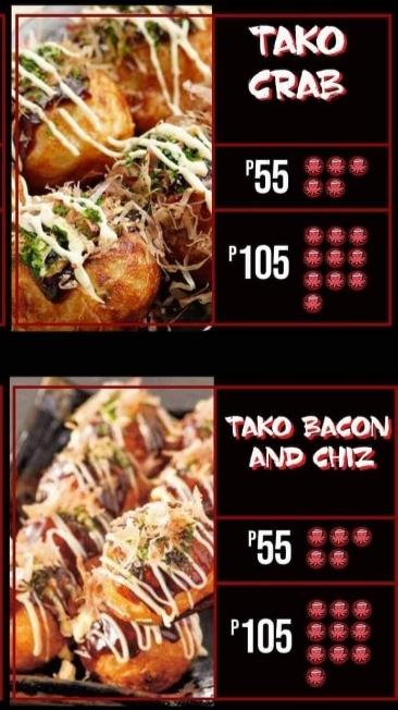 Menu at Tako Brew - Dampa Bicutan, Parañaque