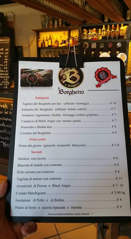 Menu da Il borghetto. Ristorante. Steakhouse, Pomezia, Via Campo Ascolano