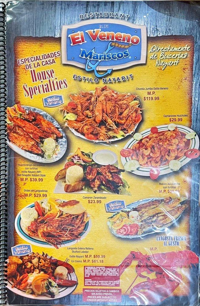 Menu at Marisco's El Veneno pub & bar, Chicago, S Pulaski Rd #4151