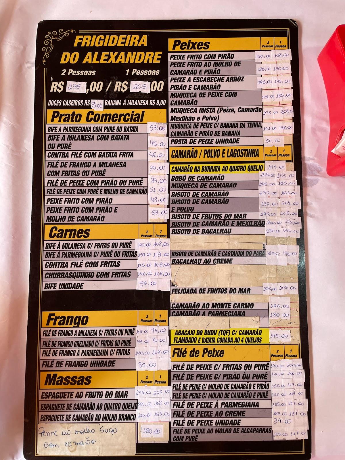 Carta de Alexandre Restaurante, Maricá, Rua Oitenta e Dois, Lt 14, Qd ...