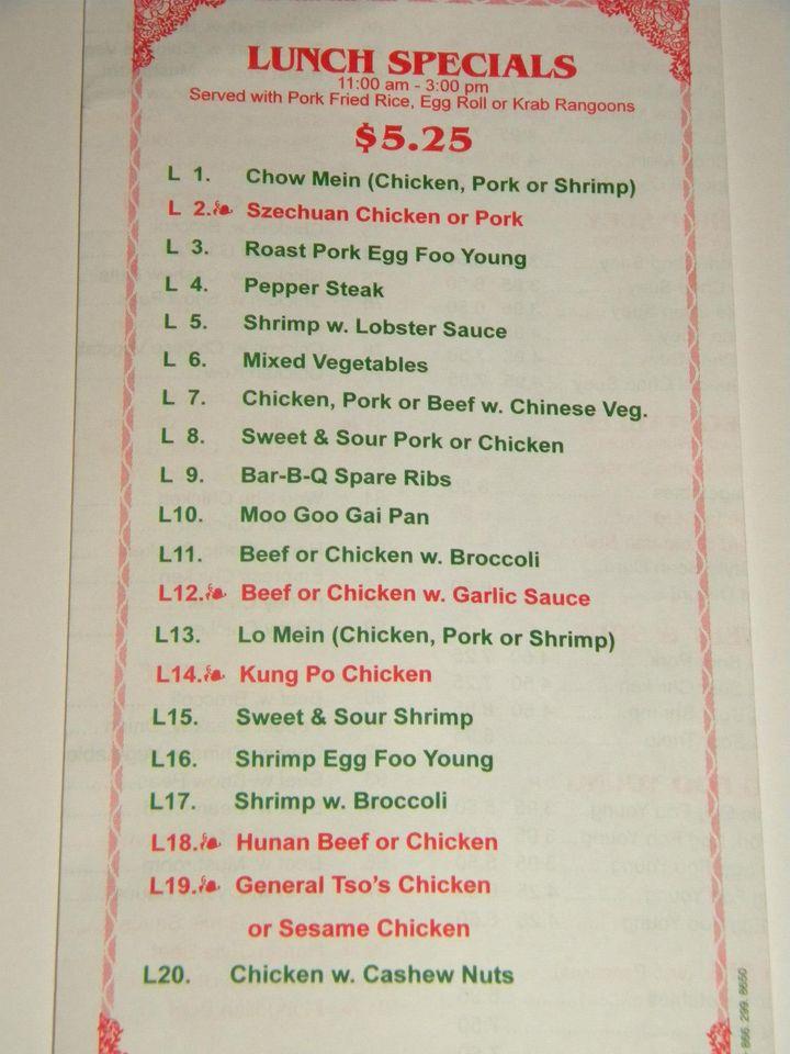 Menu at Fortuner Chinese Restaurant, Inverness