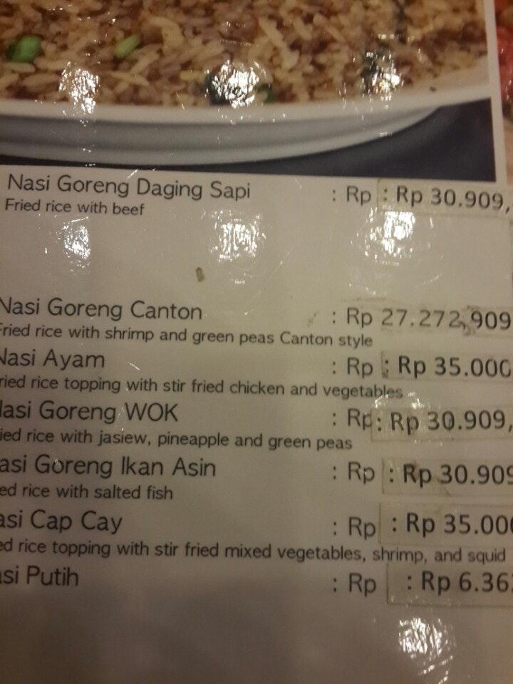 Menu at House of WOK restaurant, Surabaya, EastCoast Center G floor