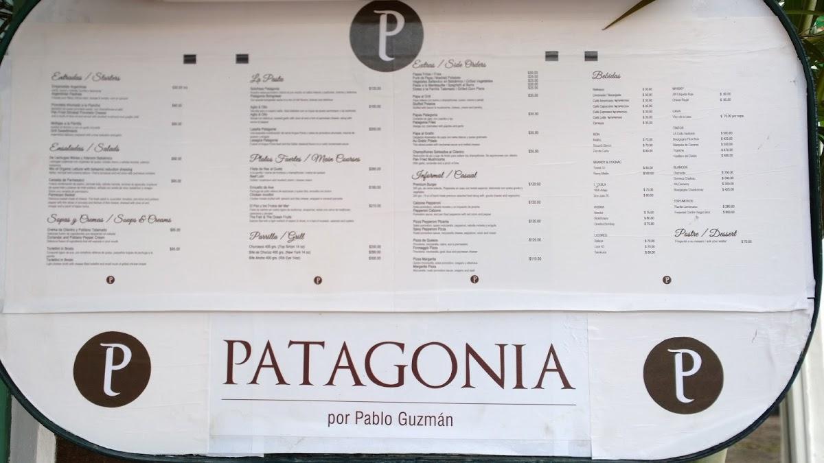 Menu at Patagonia por Pablo Guzmán restaurant, Cancún