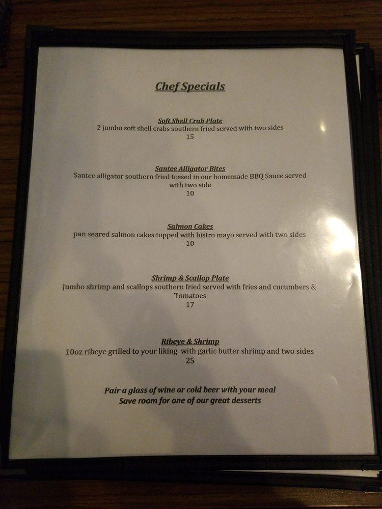Menu at Simply Southern Bistro restaurant, Sumter
