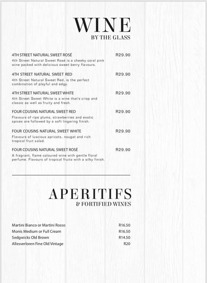 Menu at STEAKOUT GRILL restaurant, Rustenburg
