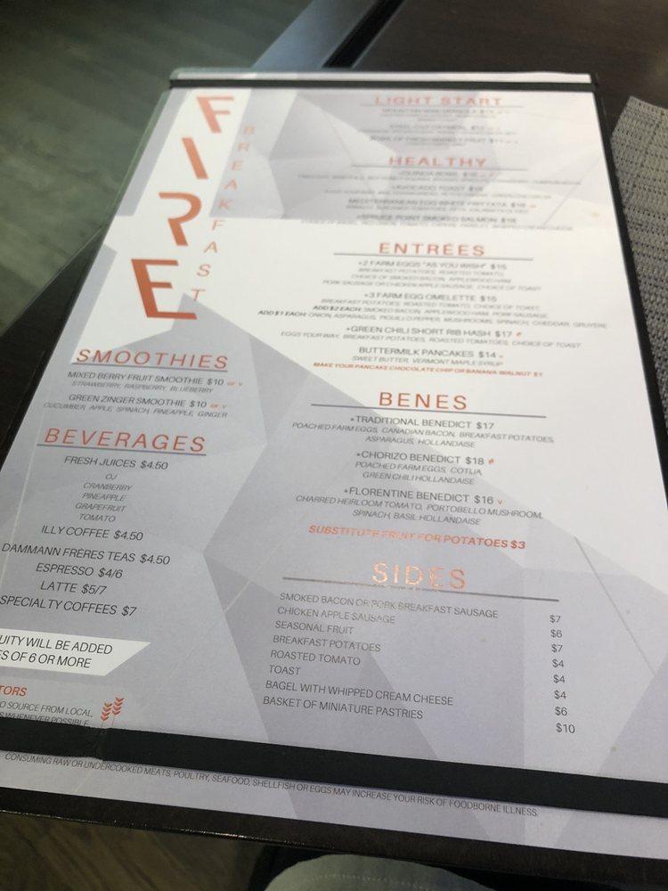 Menu at Fire Restaurant & Lounge, Denver
