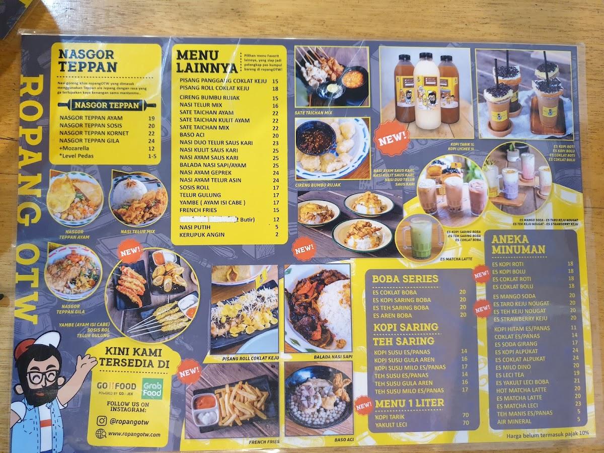 Menu at Ropang OTW Pasar Lama cafe, Tangerang