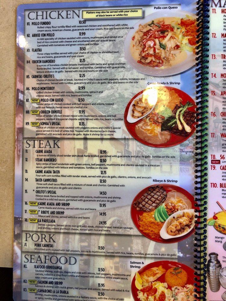 Menu at Chilito's Mexican Bar And Grill, Waterloo