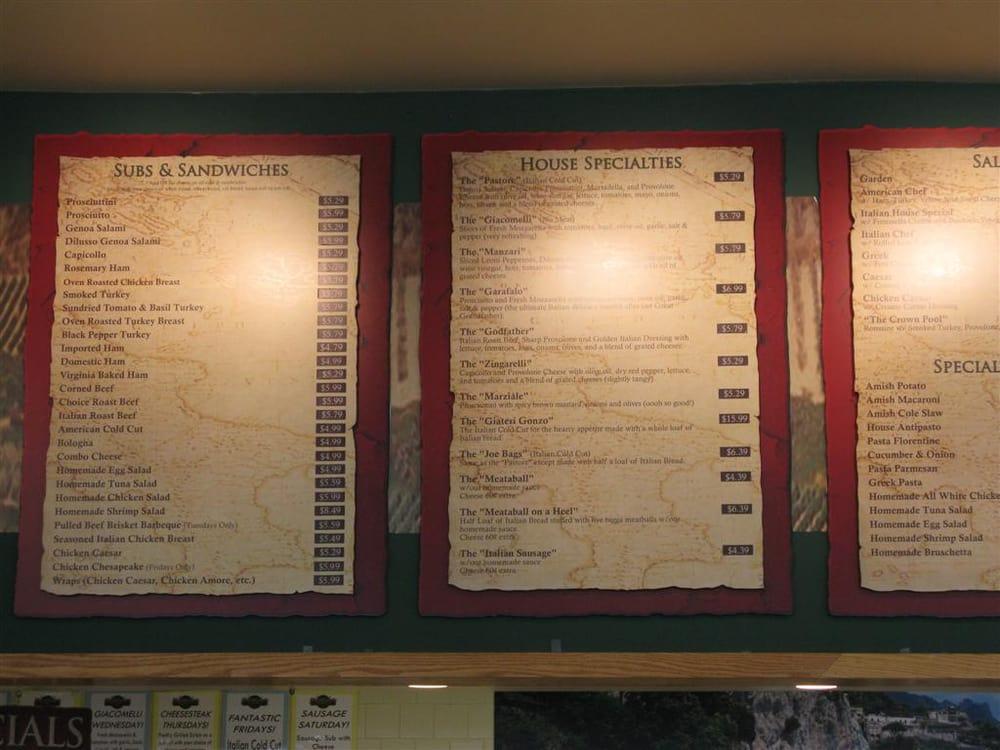 Menu at Pastore's of Rosedale restaurant, Rosedale