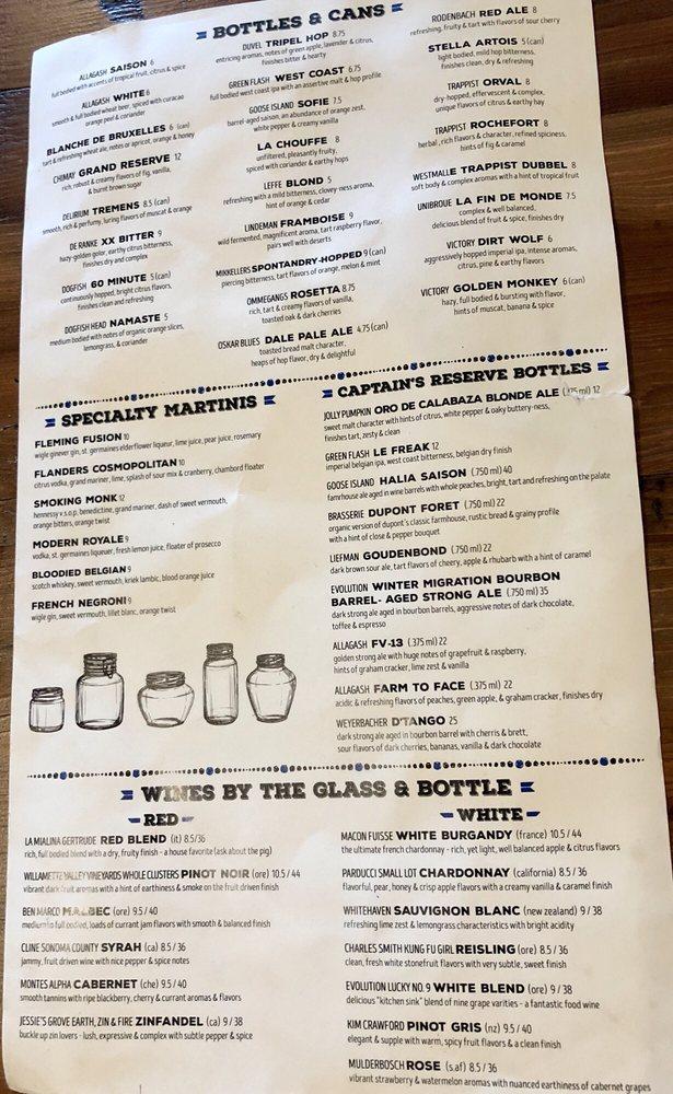 Menu at Pig & Publican, Lewes