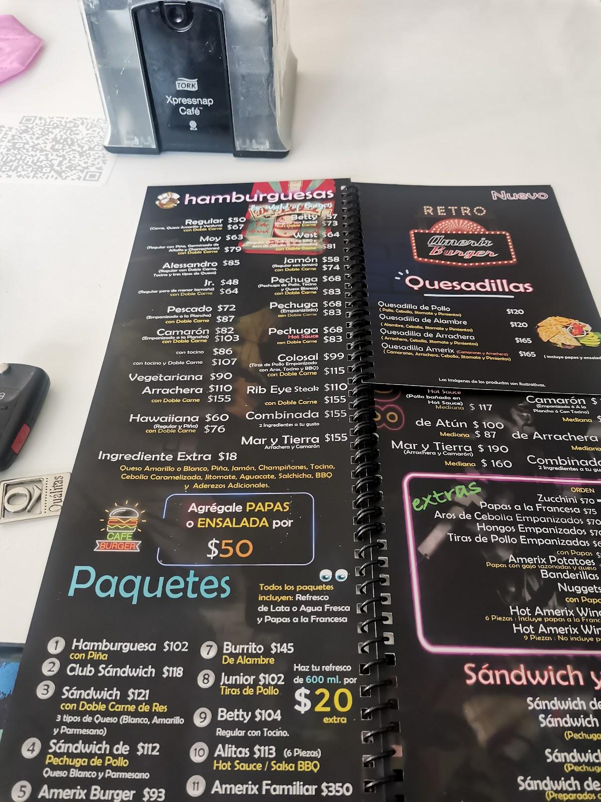 Carta del restaurante Amerix Burger Plaza Vestir., Aguascalientes, Blvd ...