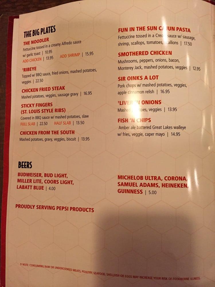 Menu at Cafe at FireKeepers Casino Hotel, Battle Creek