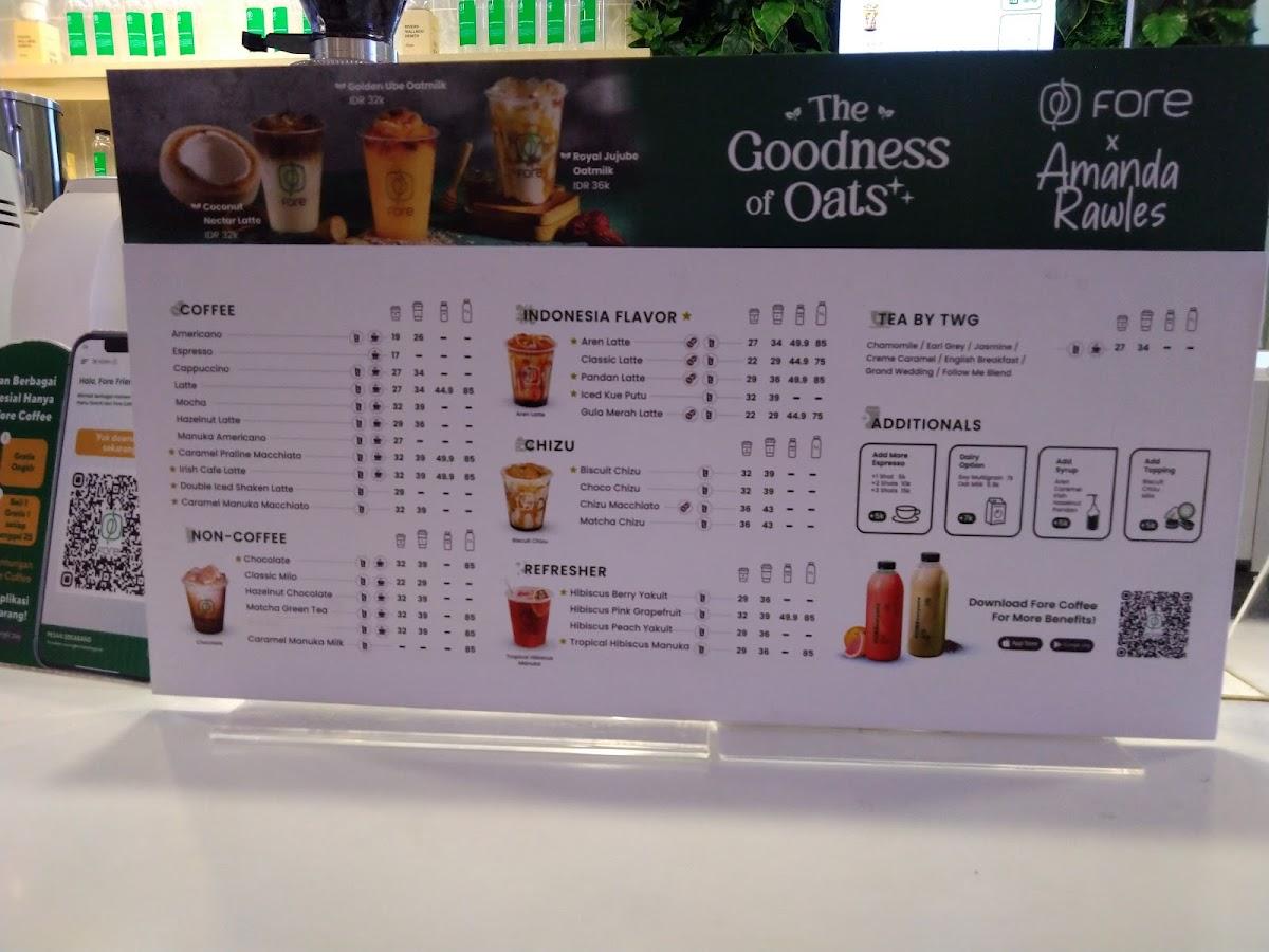 Carta de Fore Coffee - Resinda Park Karawang, Karawang