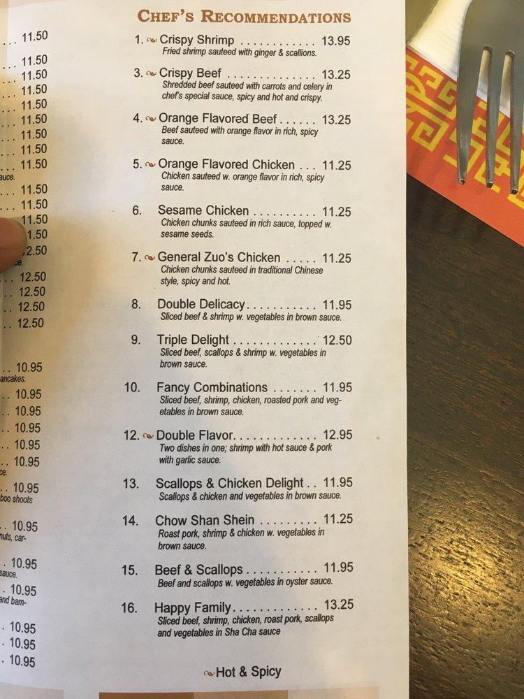 Carta de Ming's Cafe, Severna Park