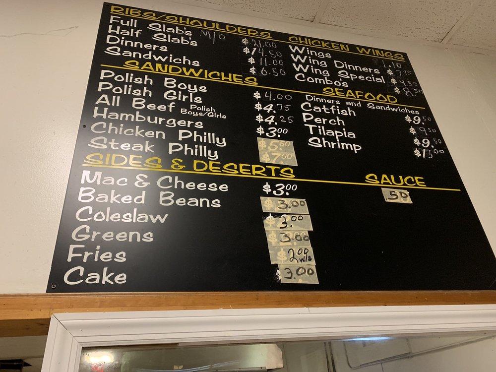Menu at Al & B's Barbecue, Cleveland, Puritas Ave