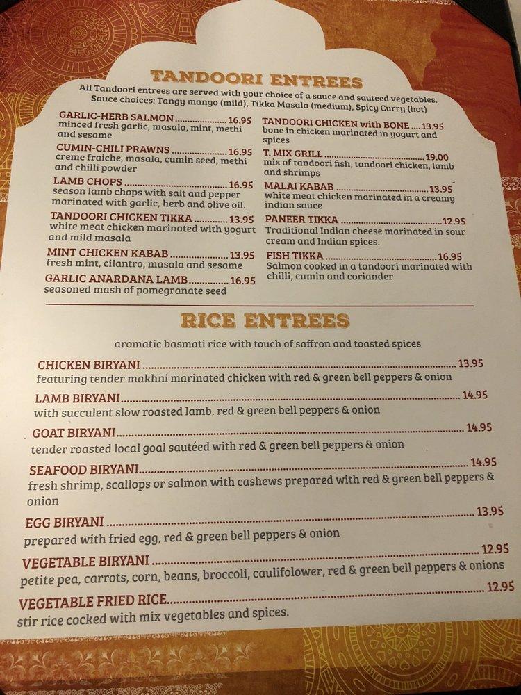 Menu at Pind Indian Cuisine restaurant, Grand Rapids