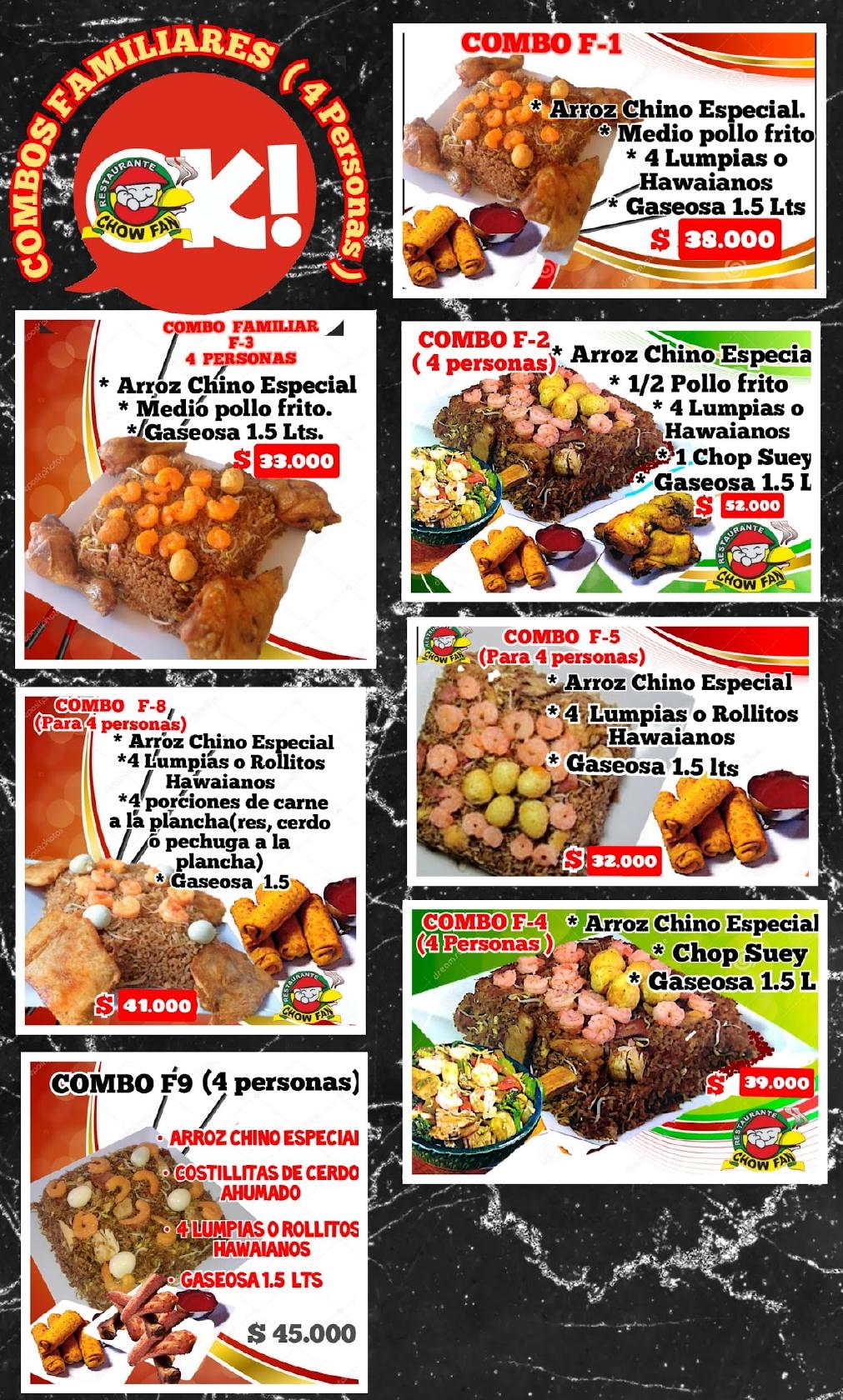 Carta del restaurante Chow Fan Compartir, Soacha