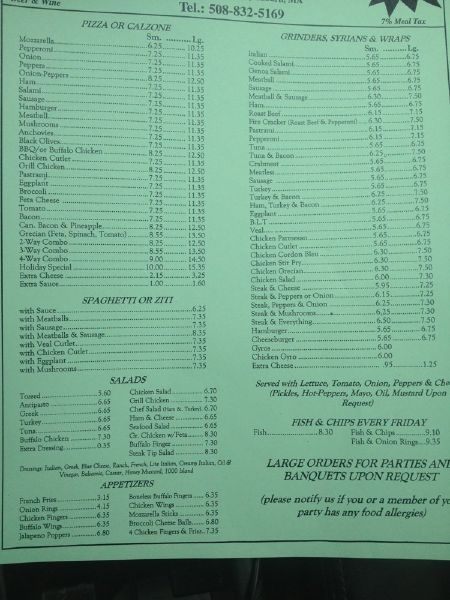 Menu at Holiday Pizza pizzeria, Auburn