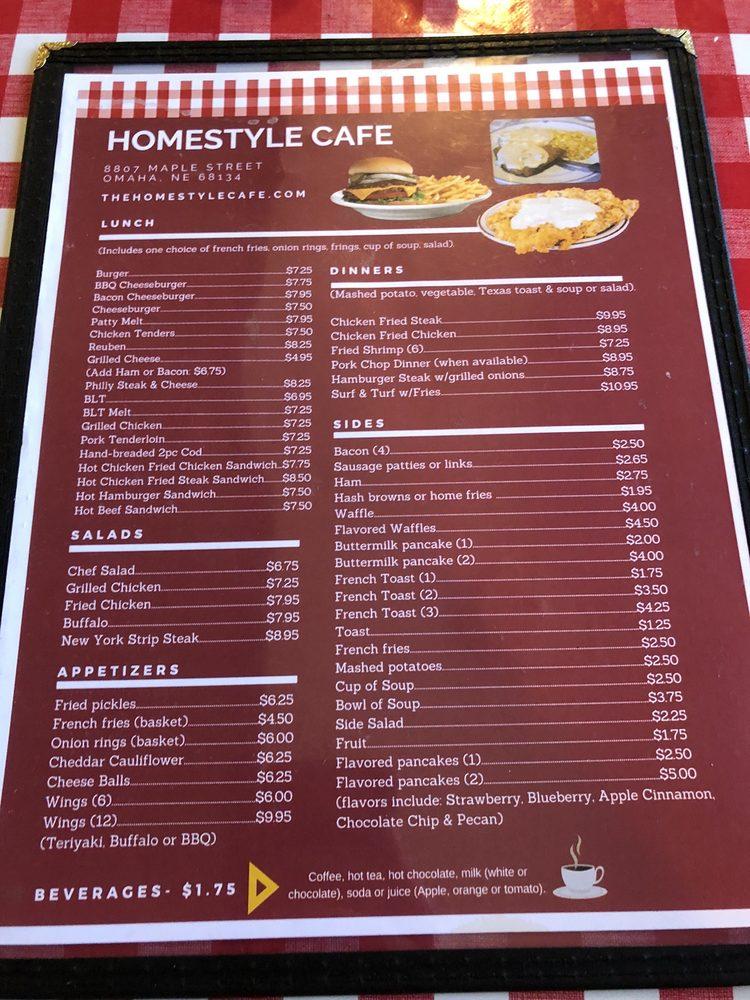 Menu at Homestyle Cafe, Omaha, N 88th St