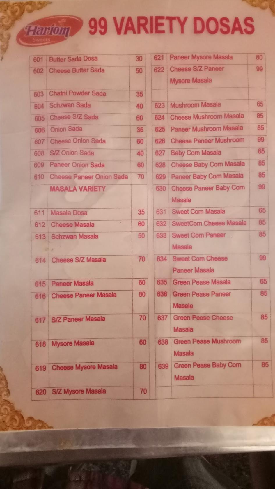 Menu at Hotel Dwarka, Mumbai, Shop no. 06