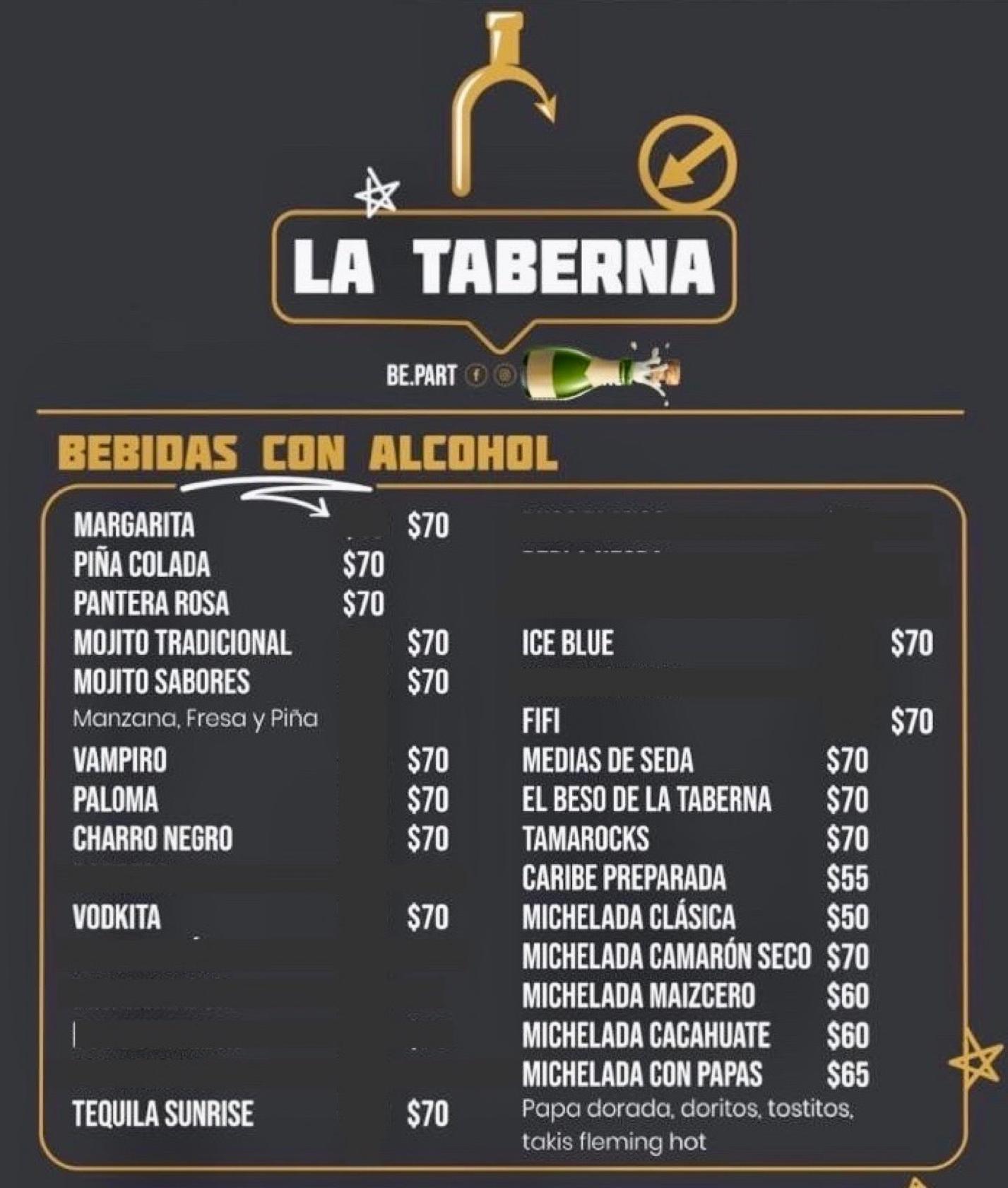Menu at La Taberna Ameca pub & bar, Ameca