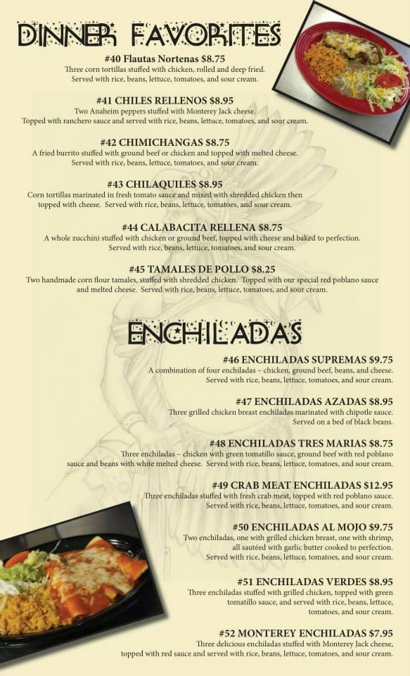 Menu at Los Patrones restaurant, Kilmarnock