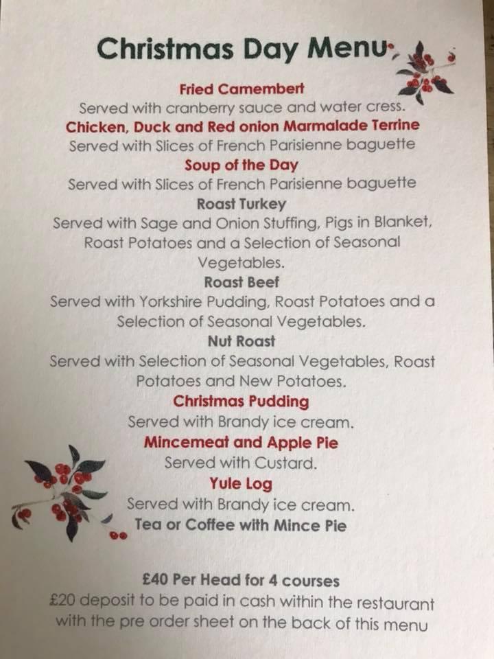 Menu at Marine Gardens Restaurant, Worthing