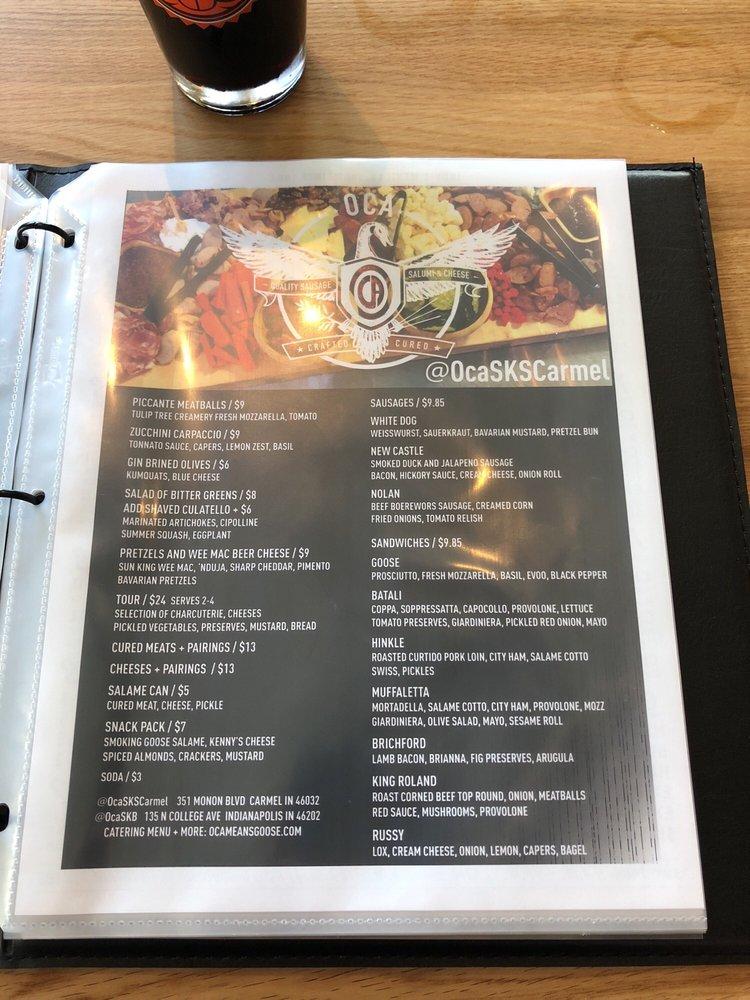 Menu at Sun King Carmel pub & bar, Carmel