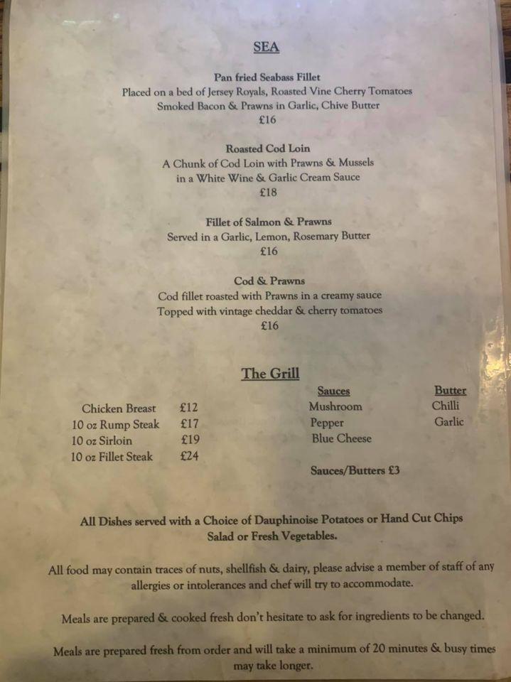 Menu at Bell Inn pub & bar, Burton upon Trent