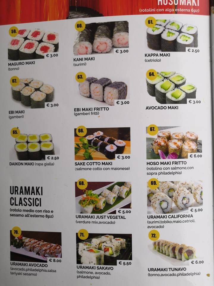 Menu at Ristorante Tokio, Alessandria