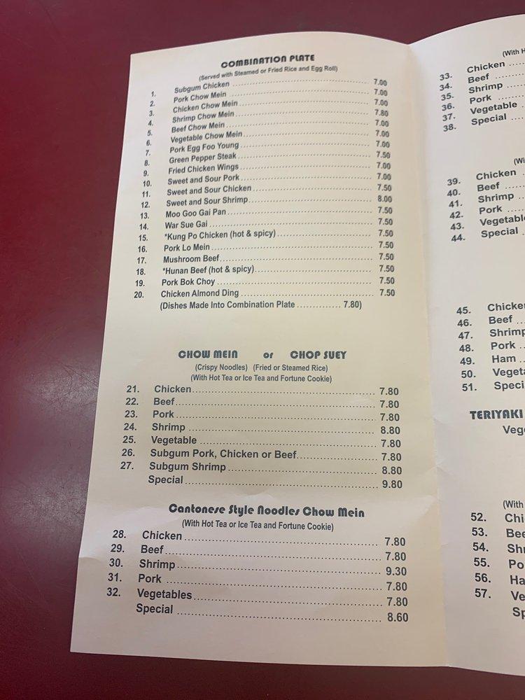 Menu at Golden Buddha restaurant, Louisville