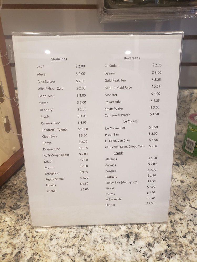 Menu at Oasis Resort pub & bar, Gulfport
