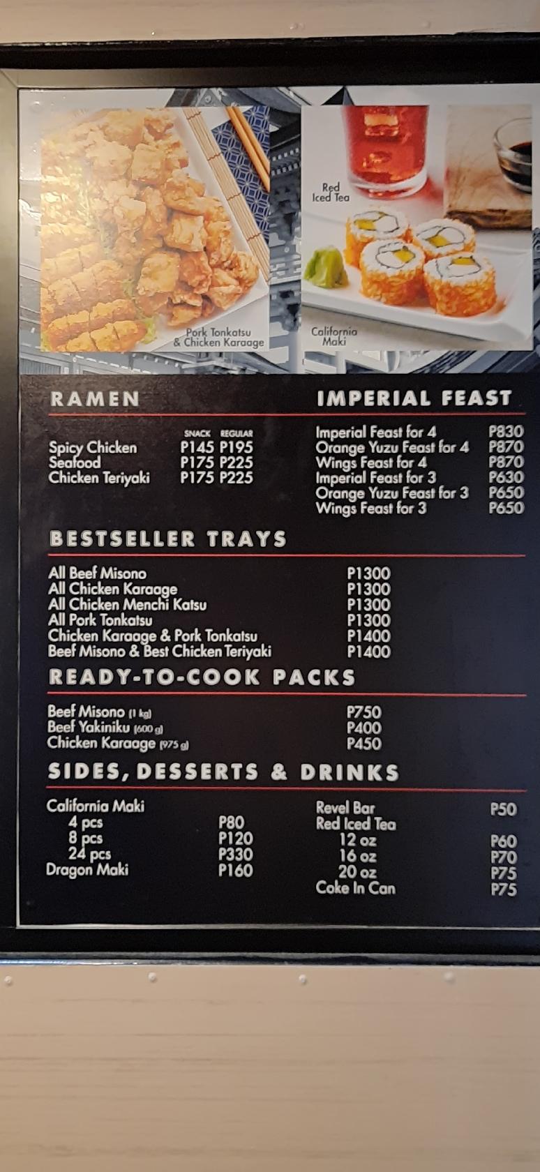 Menu at Tokyo Tokyo restaurant, Quezon City, 2 Makatarungan Rd