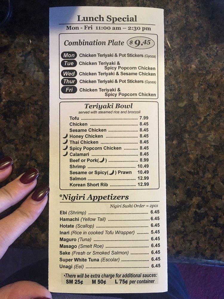 Menu at Bento Box restaurant, Sacramento, 65th St #100