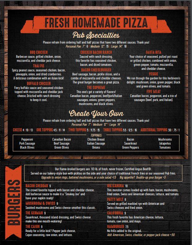 Menu at Gateway Pub, Henning