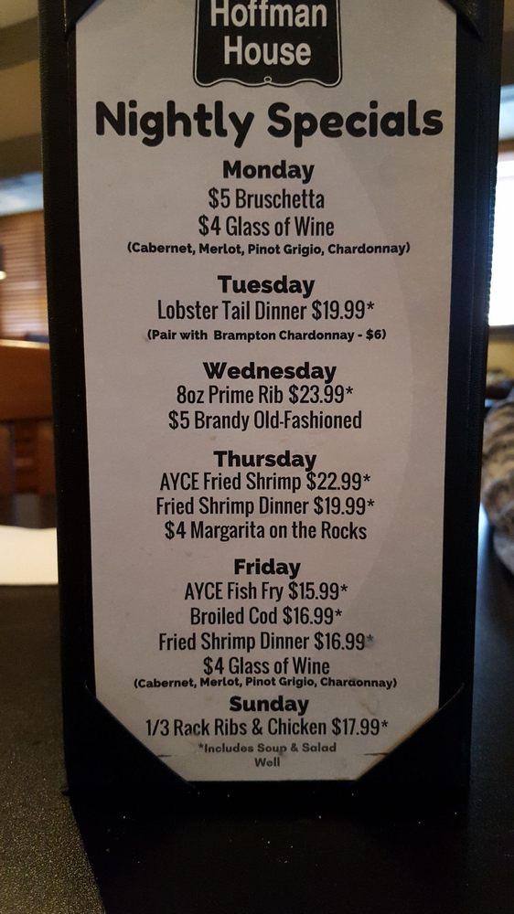 Menu at Hoffman House Supper Club, Rockford