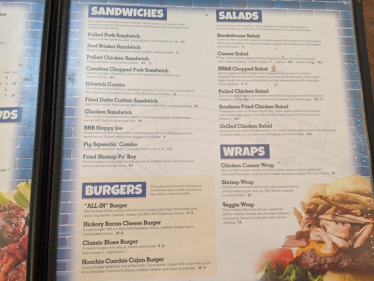 Menu at Red Hot and Blue Fairfax BBQ, Fairfax