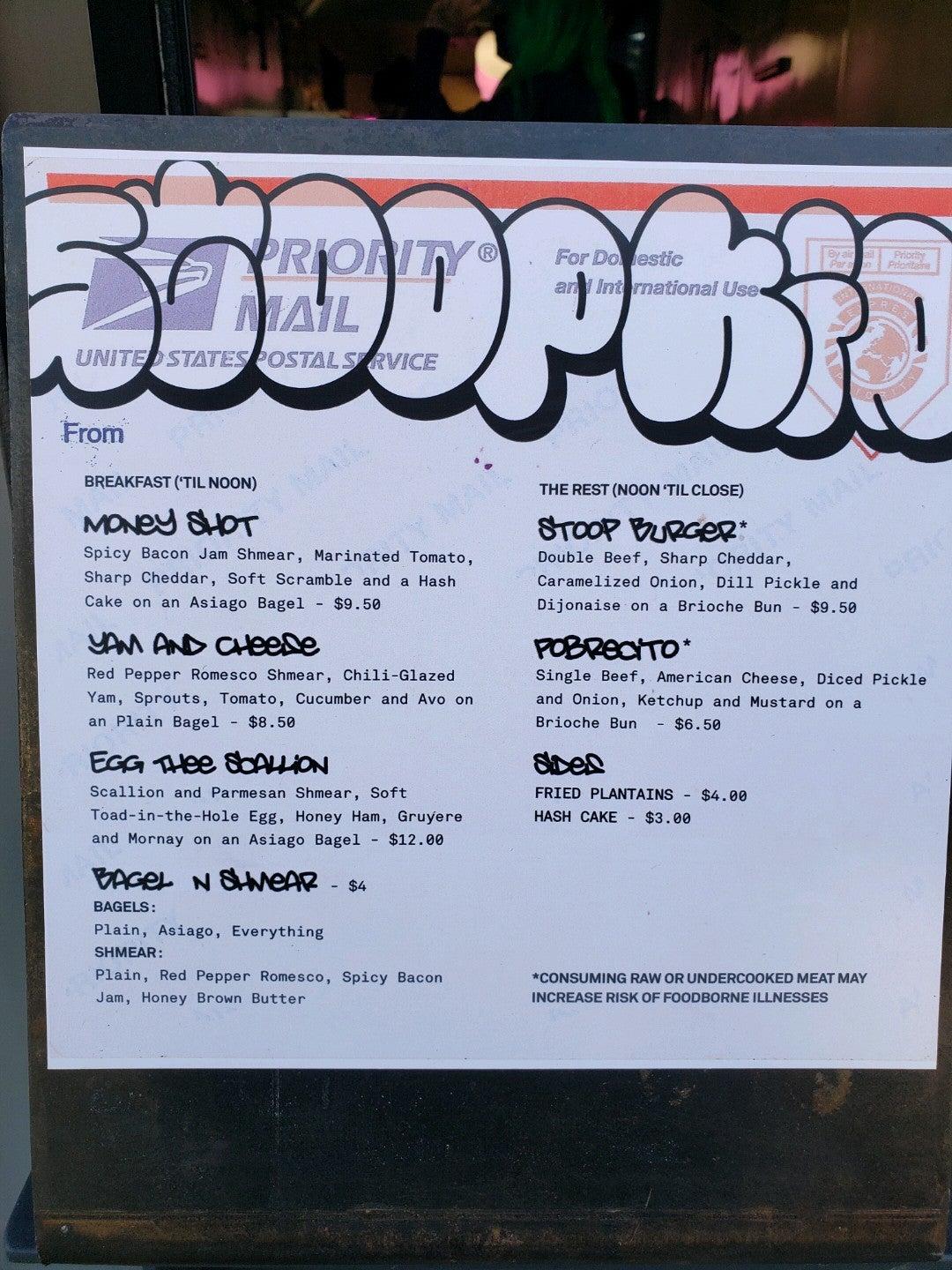 Menu at Stoop Kid restaurant, Phoenix