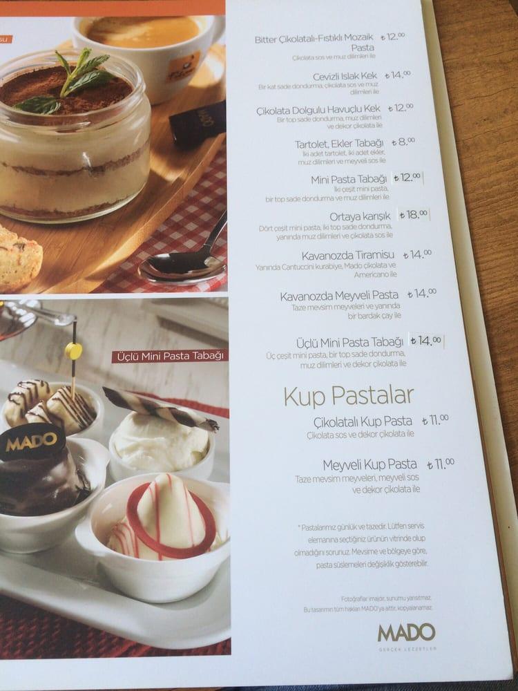 Menu at A Plus Mado, Istanbul