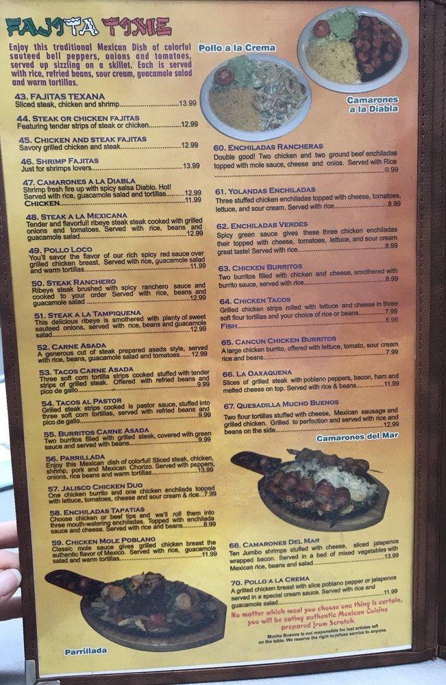 Menu at Mucho Buenos restaurant, Brunswick