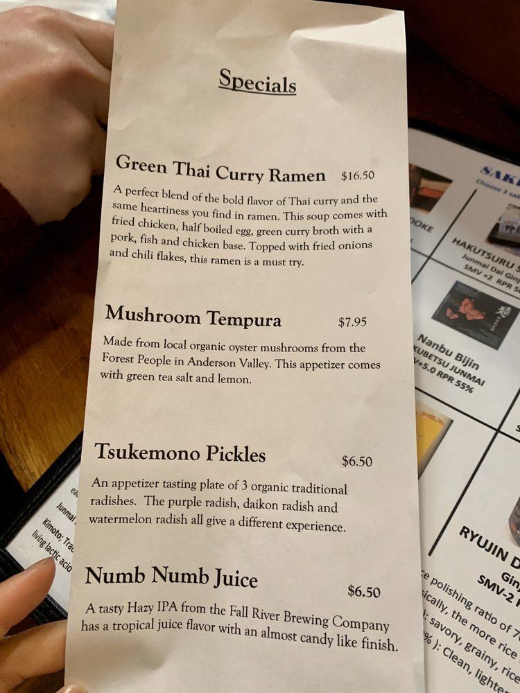 Menu at Oco Time restaurant, Ukiah