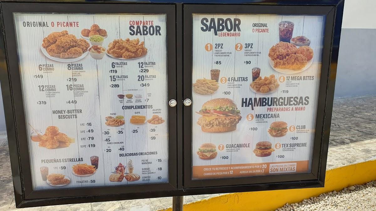 Menu at Church texas chiken restaurant, Chetumal