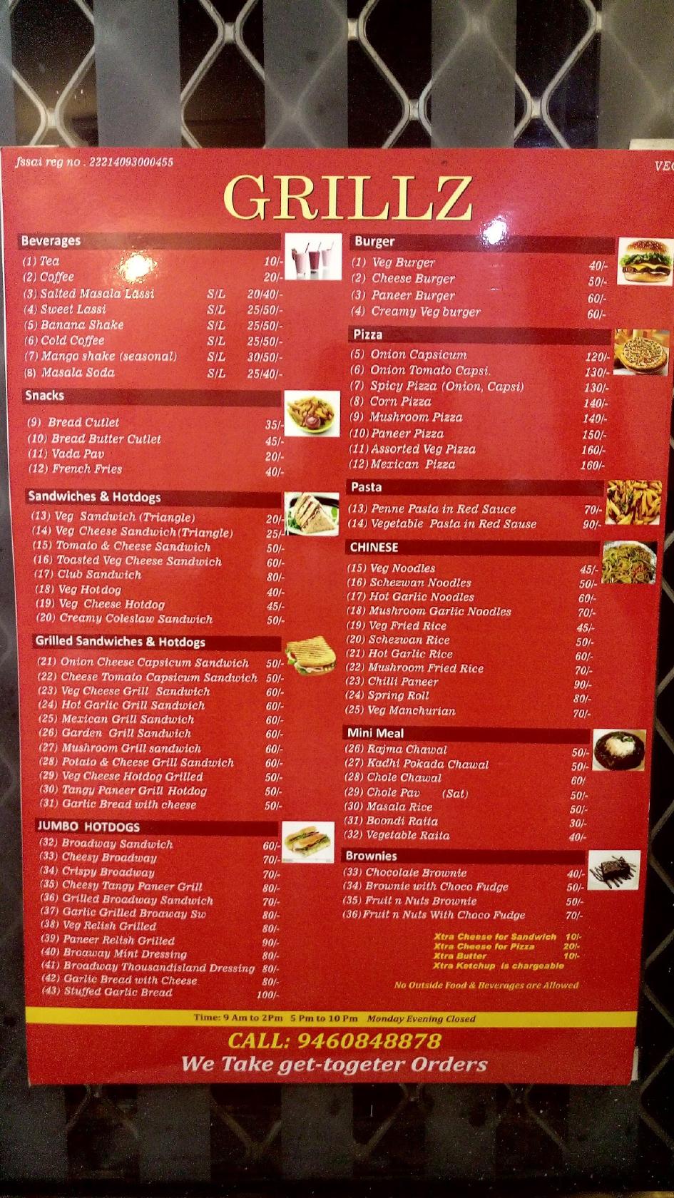 Menu at Grillz Pizza, Kota, 1-Gh-1