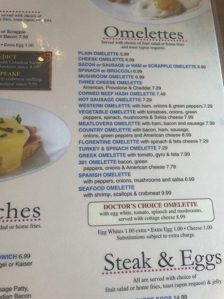 Menu at Middletown Diner restaurant, Middletown