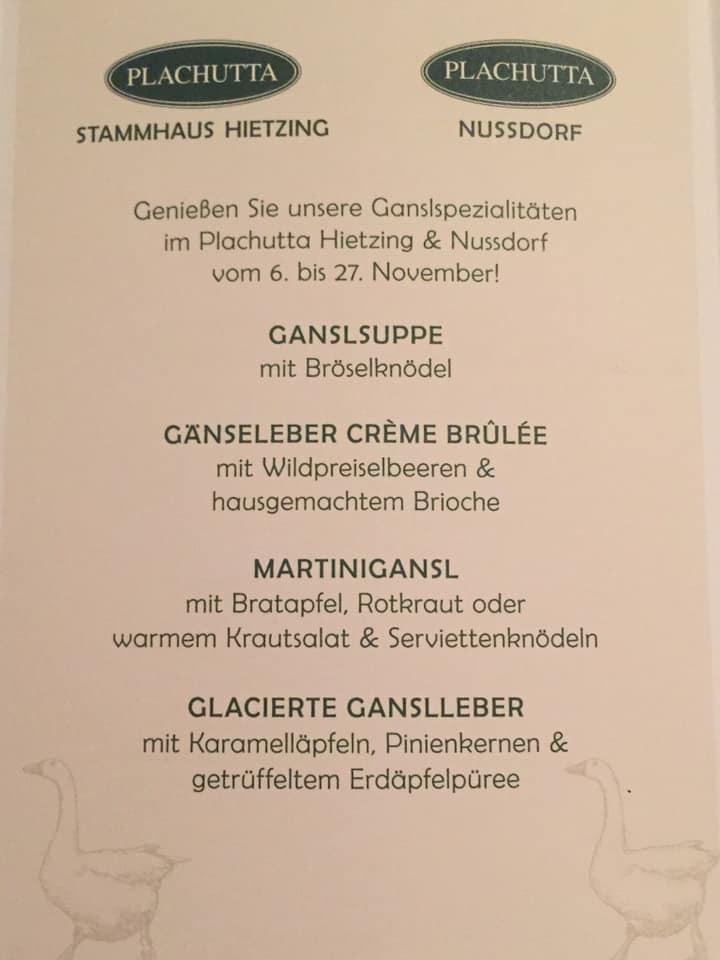 Speisekarte von Plachutta Nussdorf restaurant, Wien, Heiligenstädter ...
