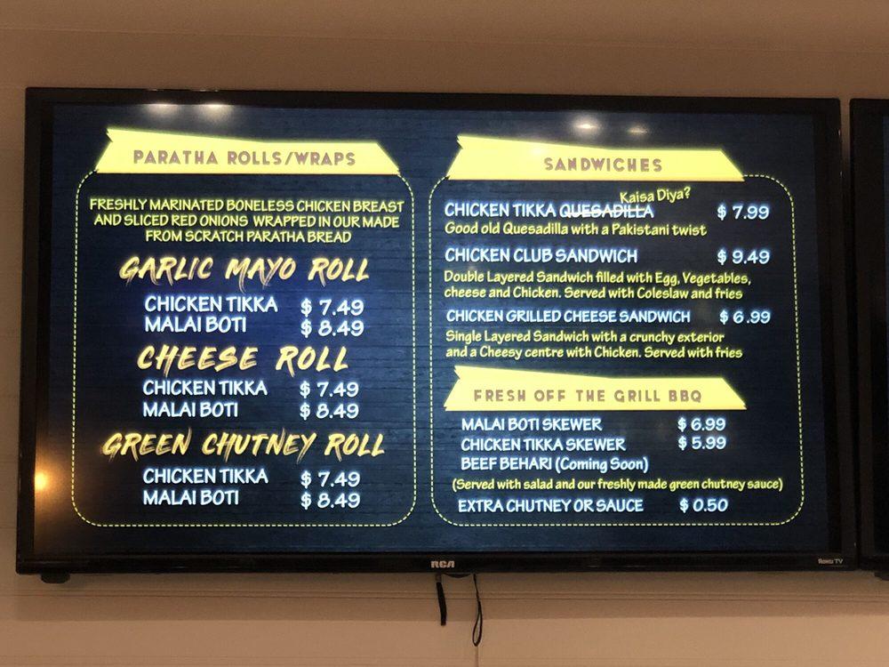Menu at Yeh Cheez! restaurant, Milton