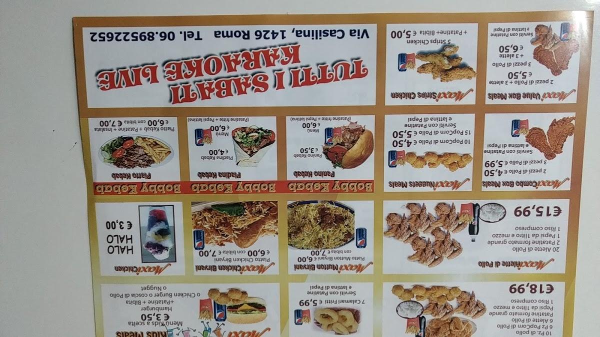 Menu at Bobby Kebab Maxi Chicken, Rome