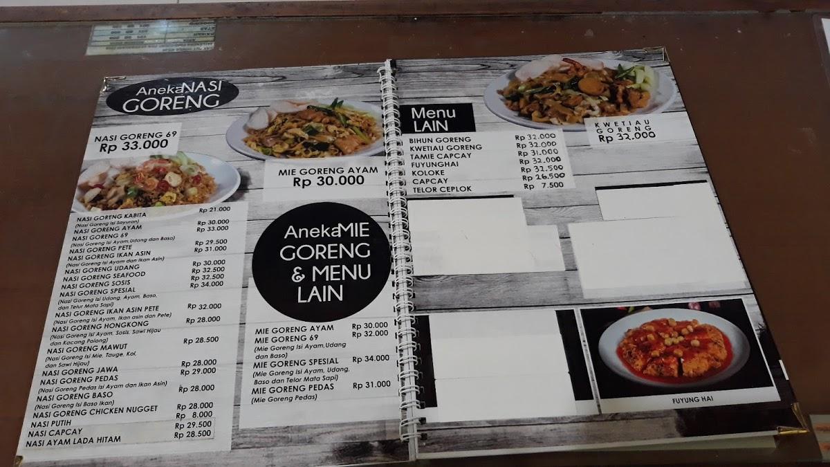 Menu at NASI Goreng 69 restaurant, Magelang