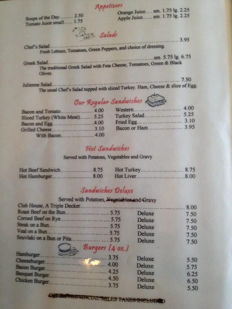Menu at Barn Restaurant, Toronto